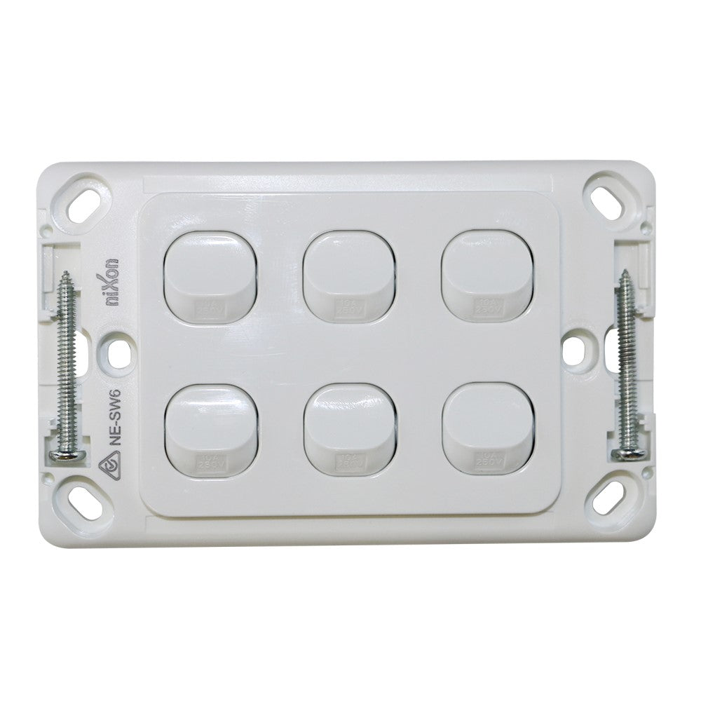 6 Gang - Wall Switch – Nixon Data Comms & Electrical
