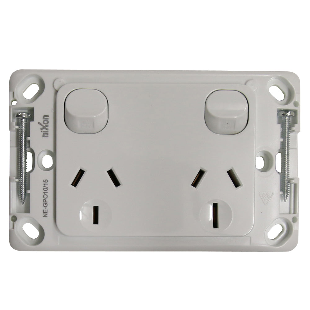 Double 10Amp + 15Amp Powerpoint / GPO Outlet – Nixon Data Comms ...