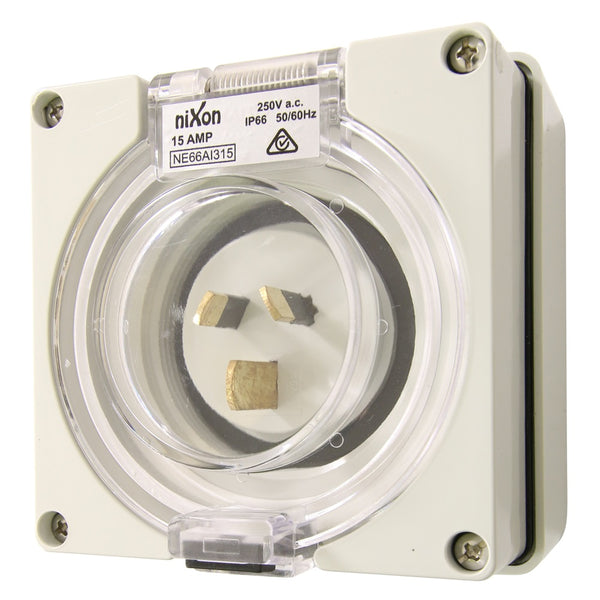 3PIN 15AMP - Appliance Inlet - FLAT PINS – Nixon Data Comms & Electrical