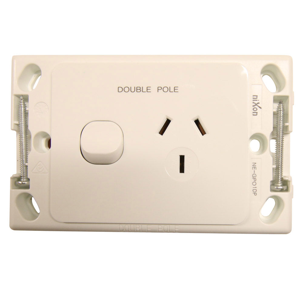 Single 10Amp Powerpoint / GPO Outlet - DOUBLE POLE – Nixon Data Comms ...